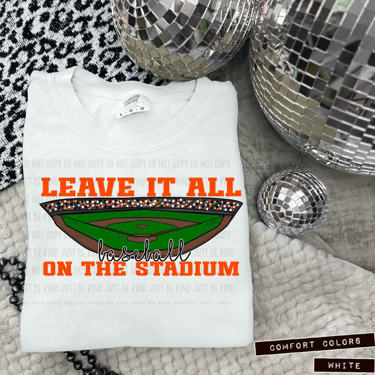 Baseball Leave It All On The Stadium Orange (Caplinger) 83423 DTF Tran ...