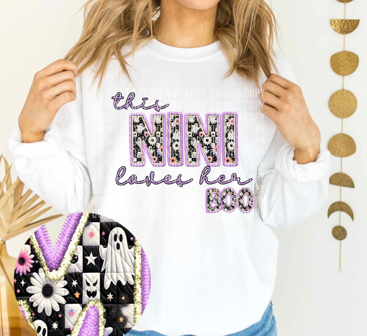 This nini loves her boo (caplinger) 62790 DTF transfer – Mud & Grace ...