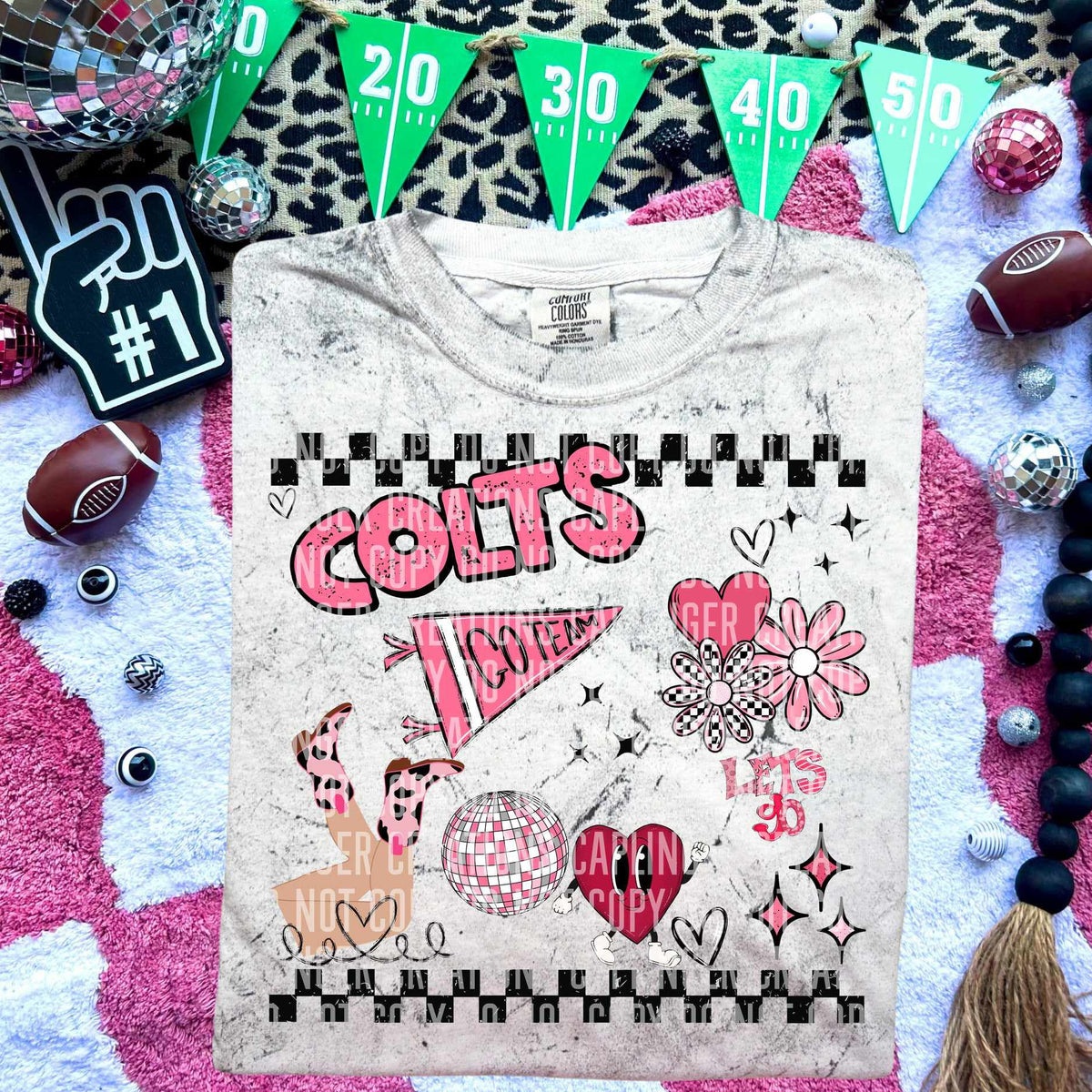 Colts groovy collage (caplinger) 73149 DTF transfer – Mud & Grace Transfers