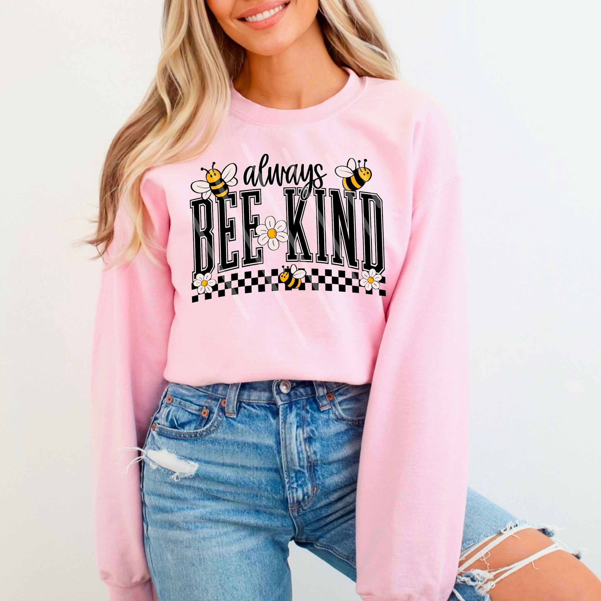 Always Be Kind Bee Checker scarlow 110328 DTF transfer – Mud & Grace ...