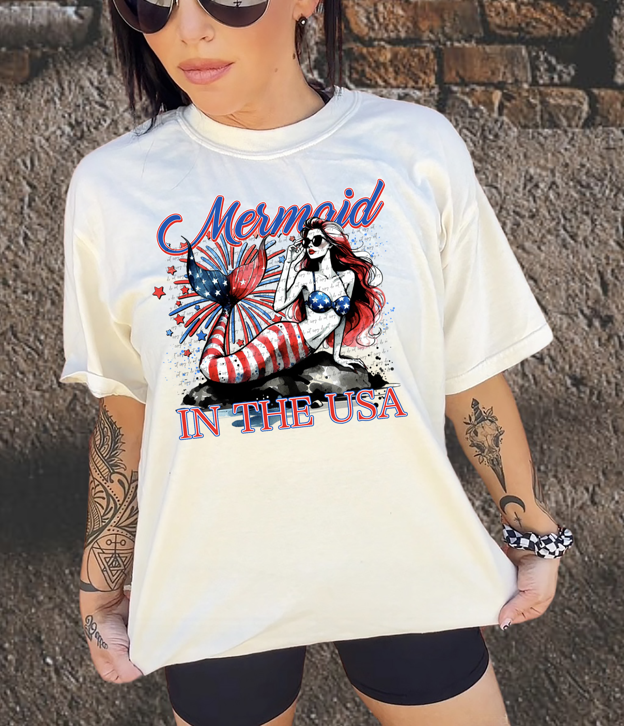 Mermaid in the USA 30425 DTF transfere – Mud & Grace Transfers
