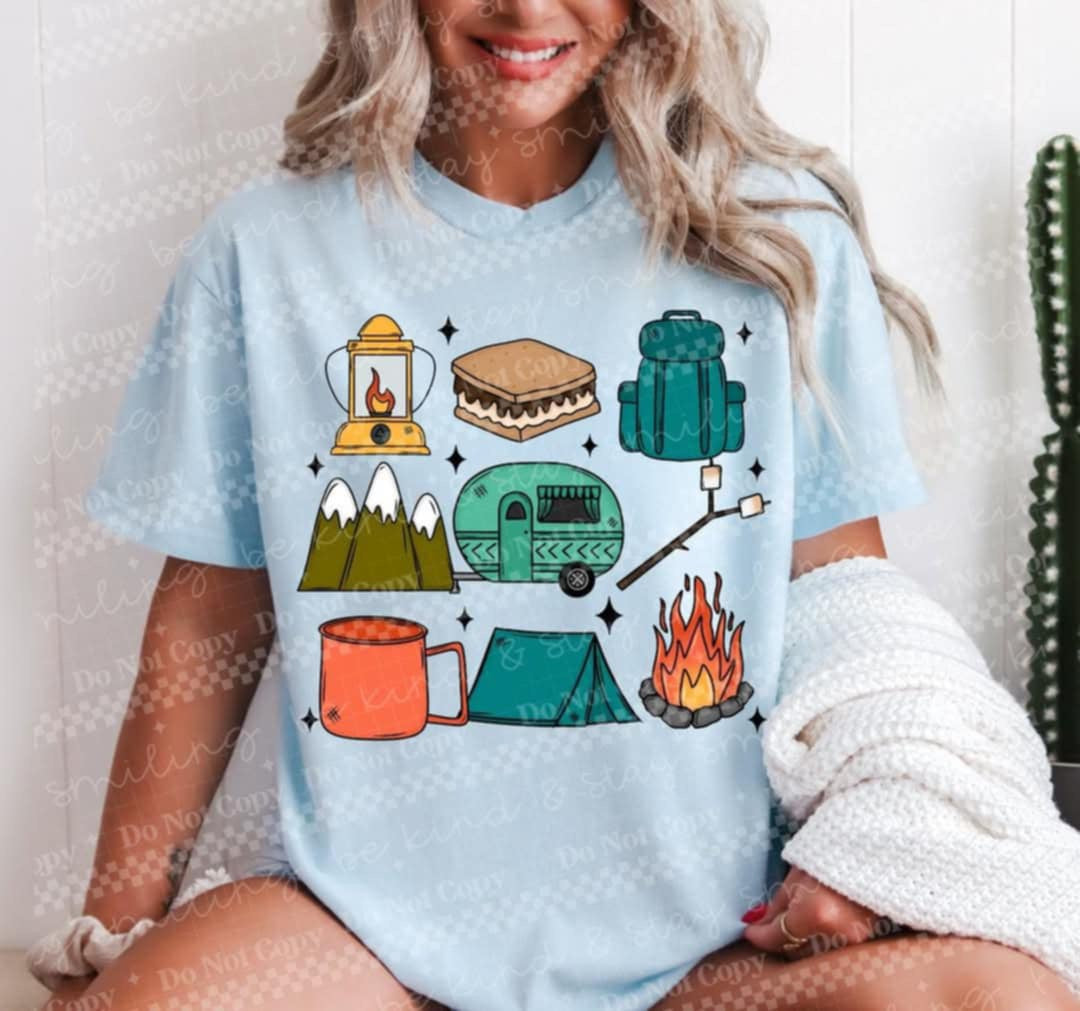 Camp life collage NO WORDS (CMLD) 95892 DTF transfer – Mud & Grace ...