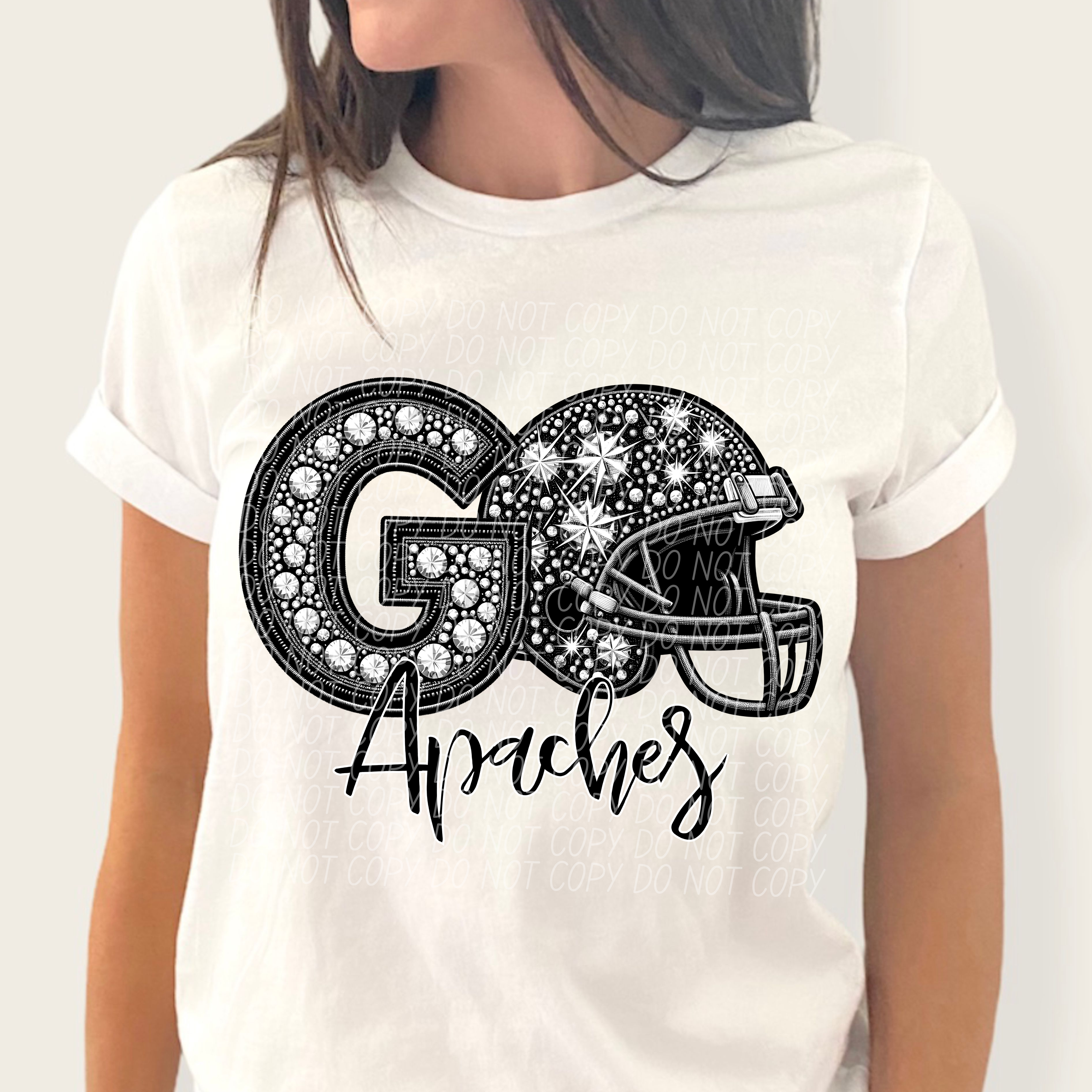 Go apaches helmet and rhinestones CITY 45013 DTF transfer – Mud & Grace ...