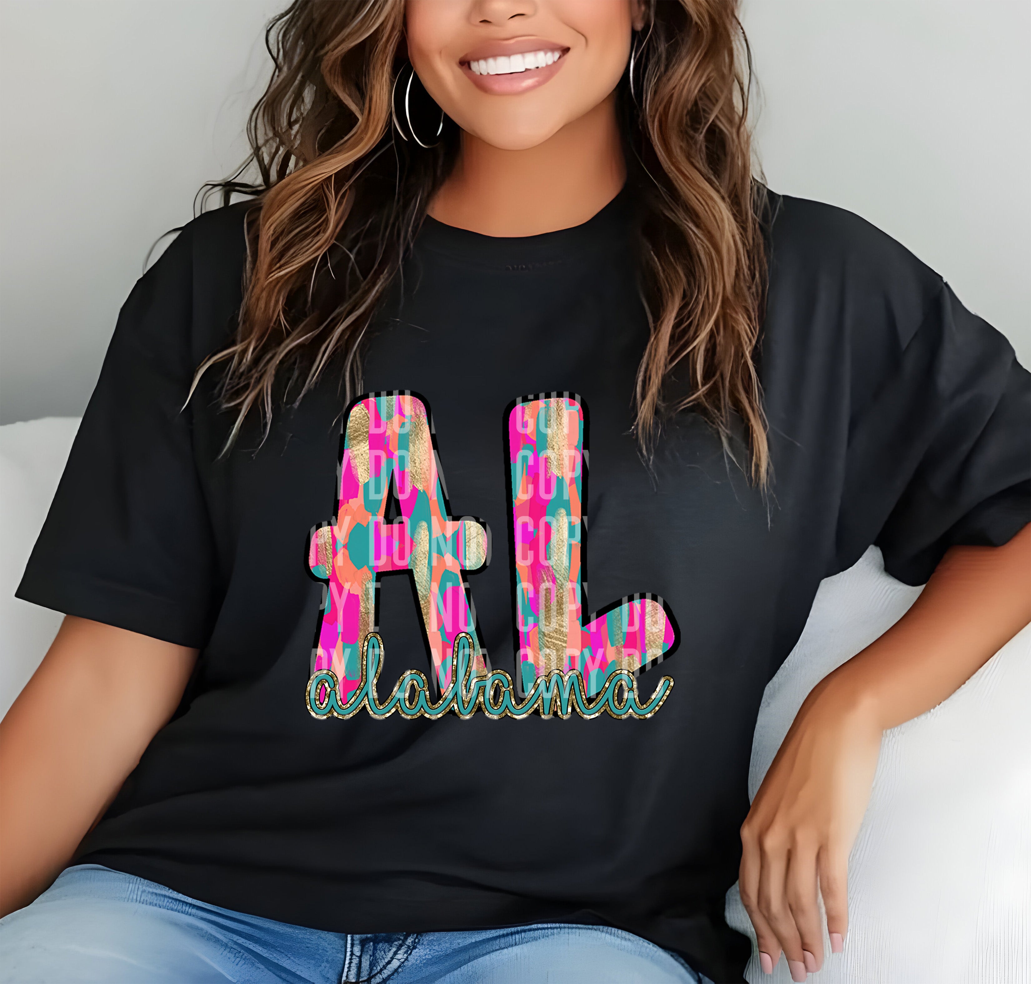 AL Alabama Brushstrokes 69541 DTF transfer – Mud & Grace Transfers