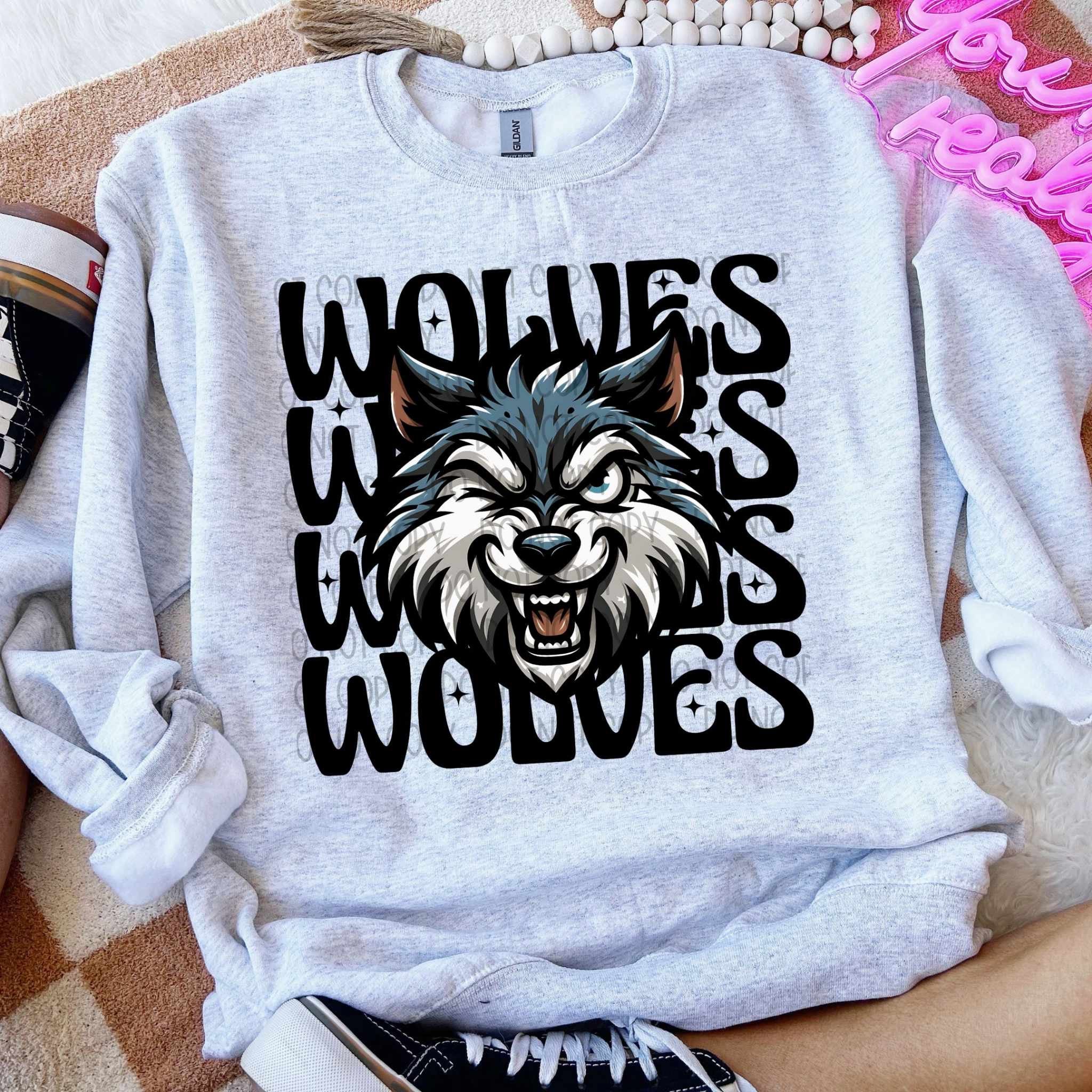 Wolves stacked Winking Mascot SWD 49031 DTF transfer – Mud & Grace ...