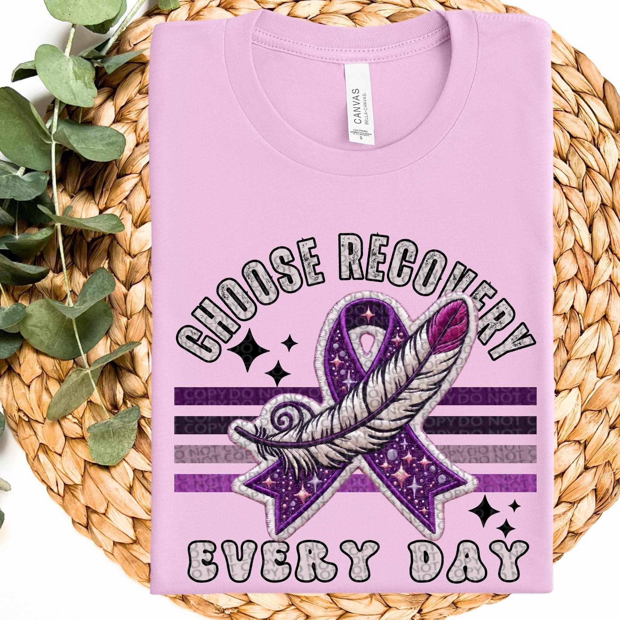 Choose recovery every day (HW) 58374 DTF transfer – Mud & Grace Transfers