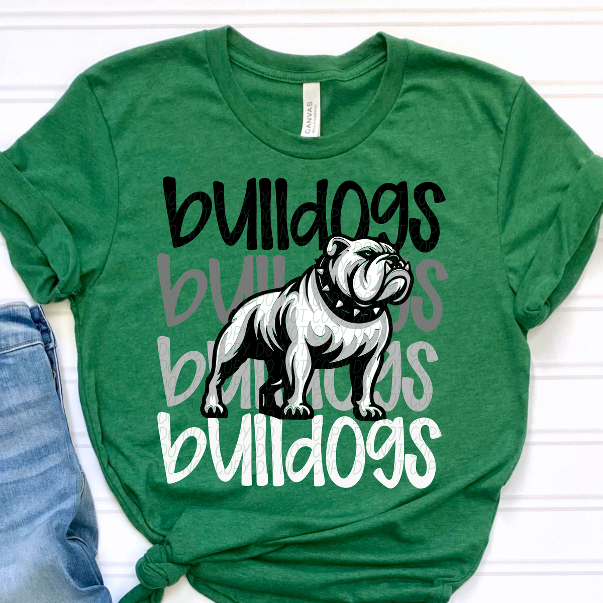 Bulldogs Word Stacked (CITY) 57432 DTF transfer – Mud & Grace Transfers