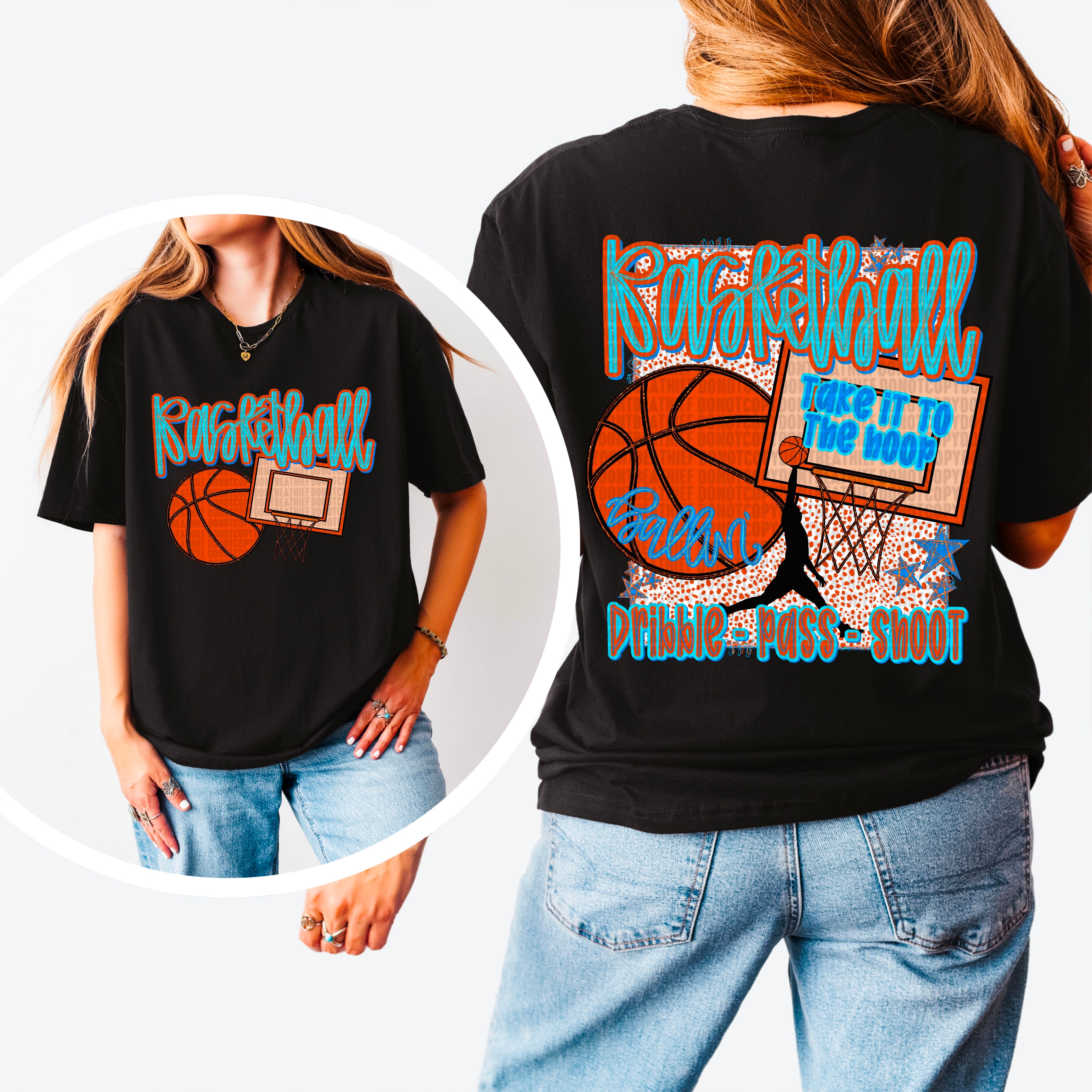 Basketball preppy POCKET DTF transfer – Mud & Grace Transfers