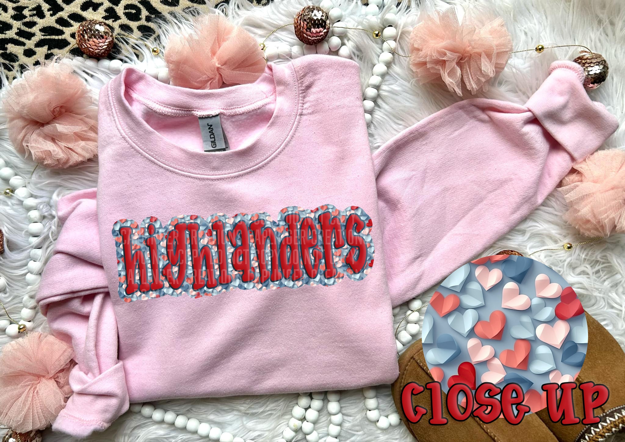 Paper Hearts Highlanders (Caplinger) DTF transfer – Mud & Grace Transfers