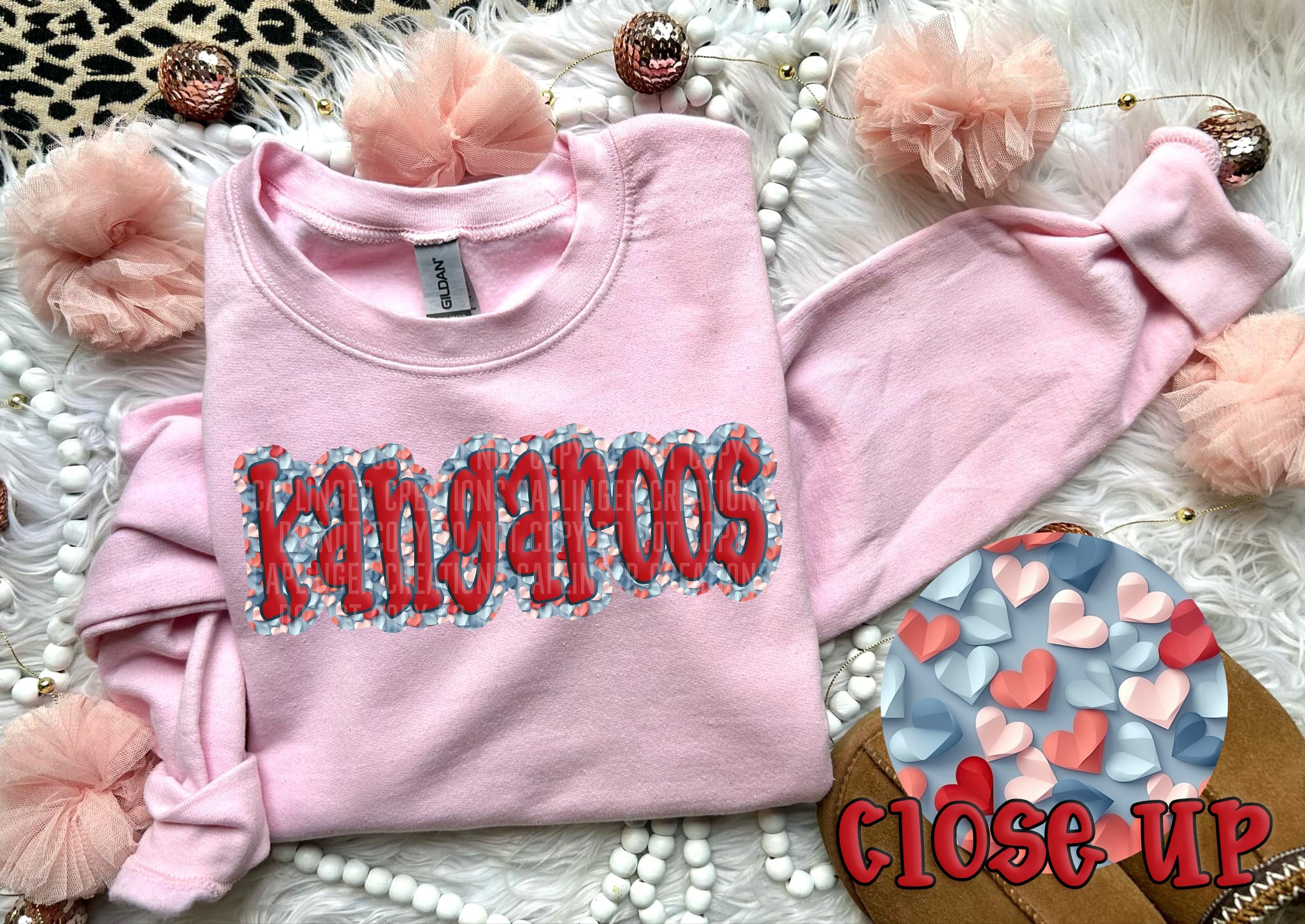 Paper Hearts Kangaroos (Caplinger) DTF transfer – Mud & Grace Transfers