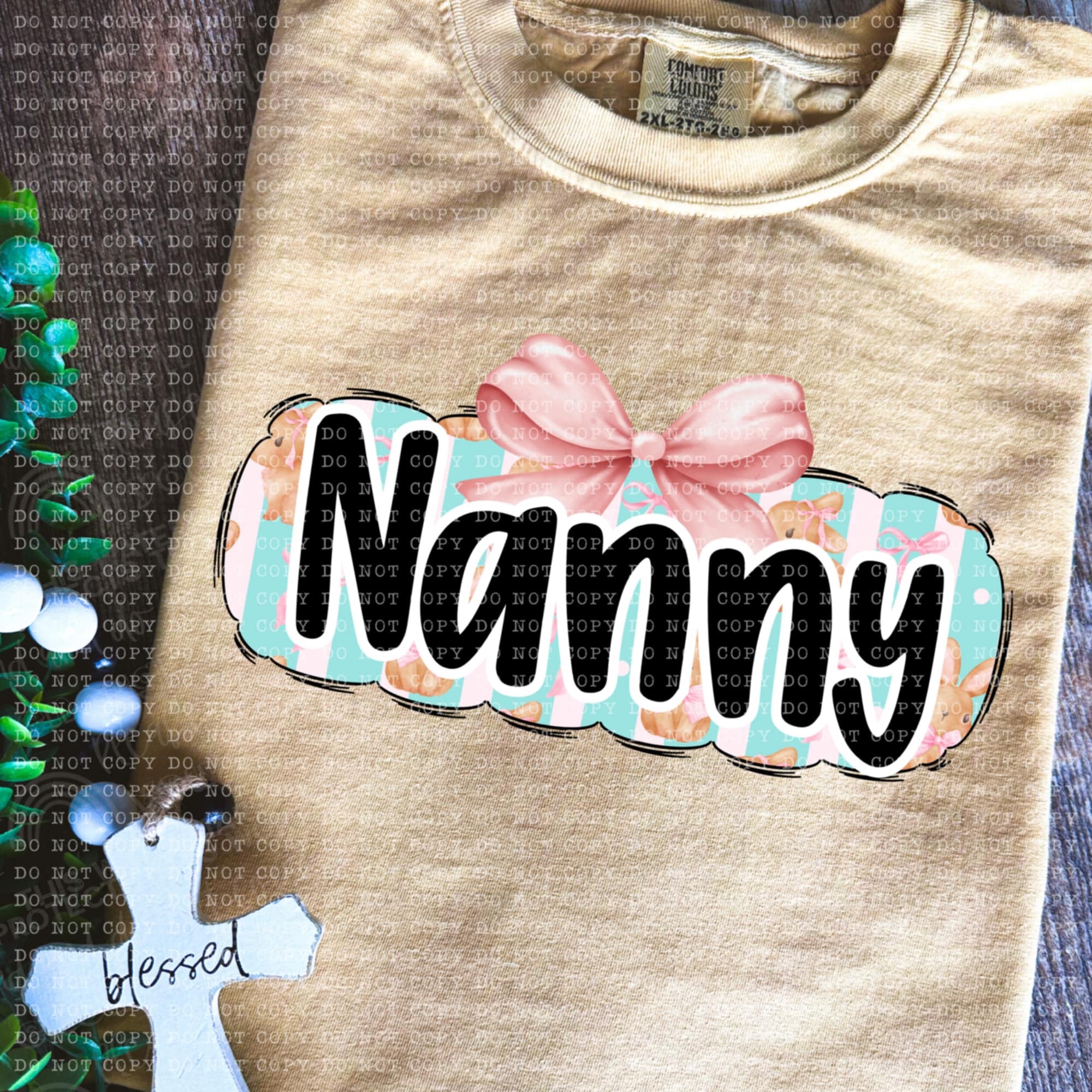 Nanny bunny background (ECHT) 85648 DTF transfer – Mud & Grace Transfers