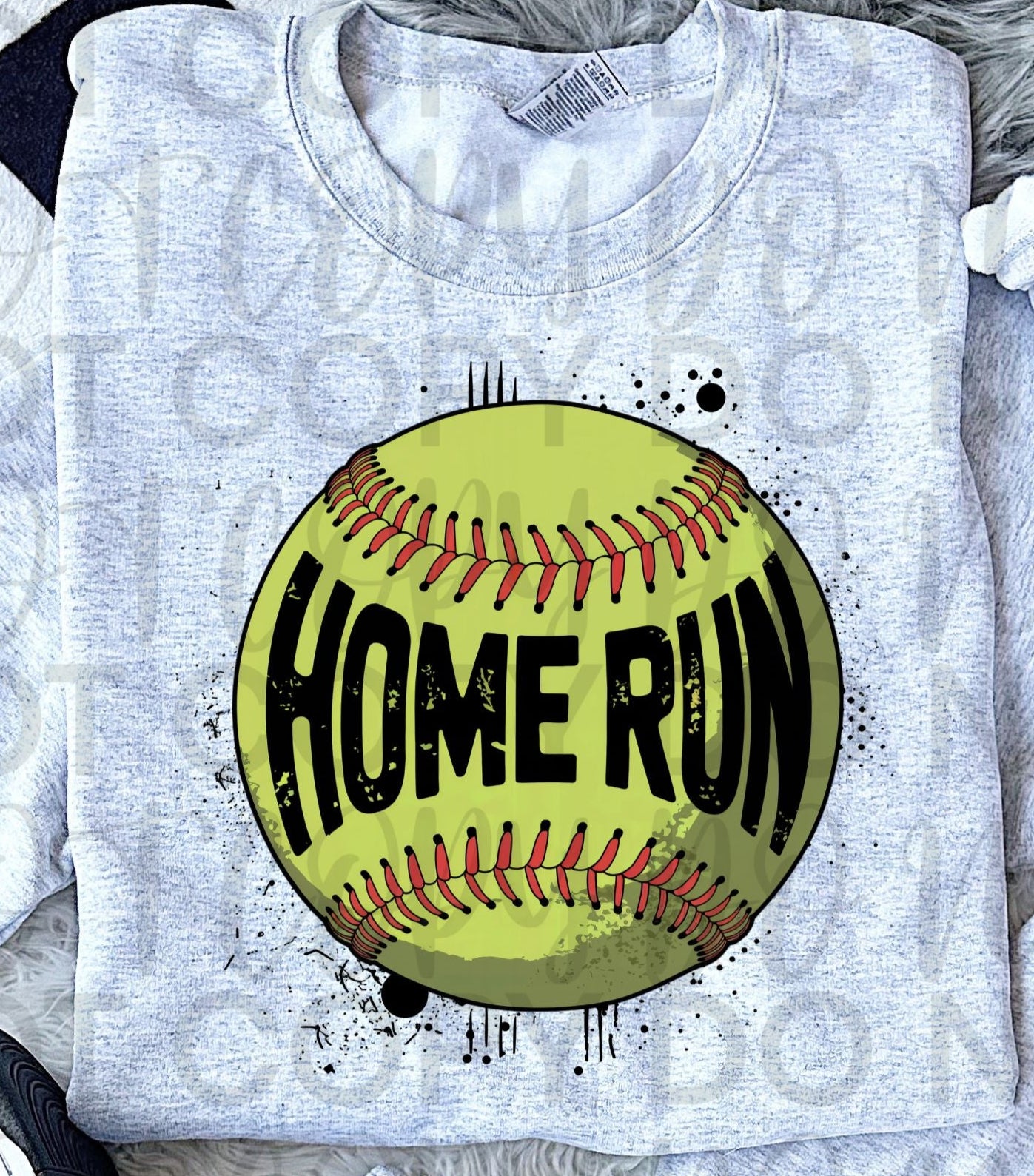 Home Run Splatter SOFTBALL (Starlight) DTF transfer – Mud & Grace Transfers