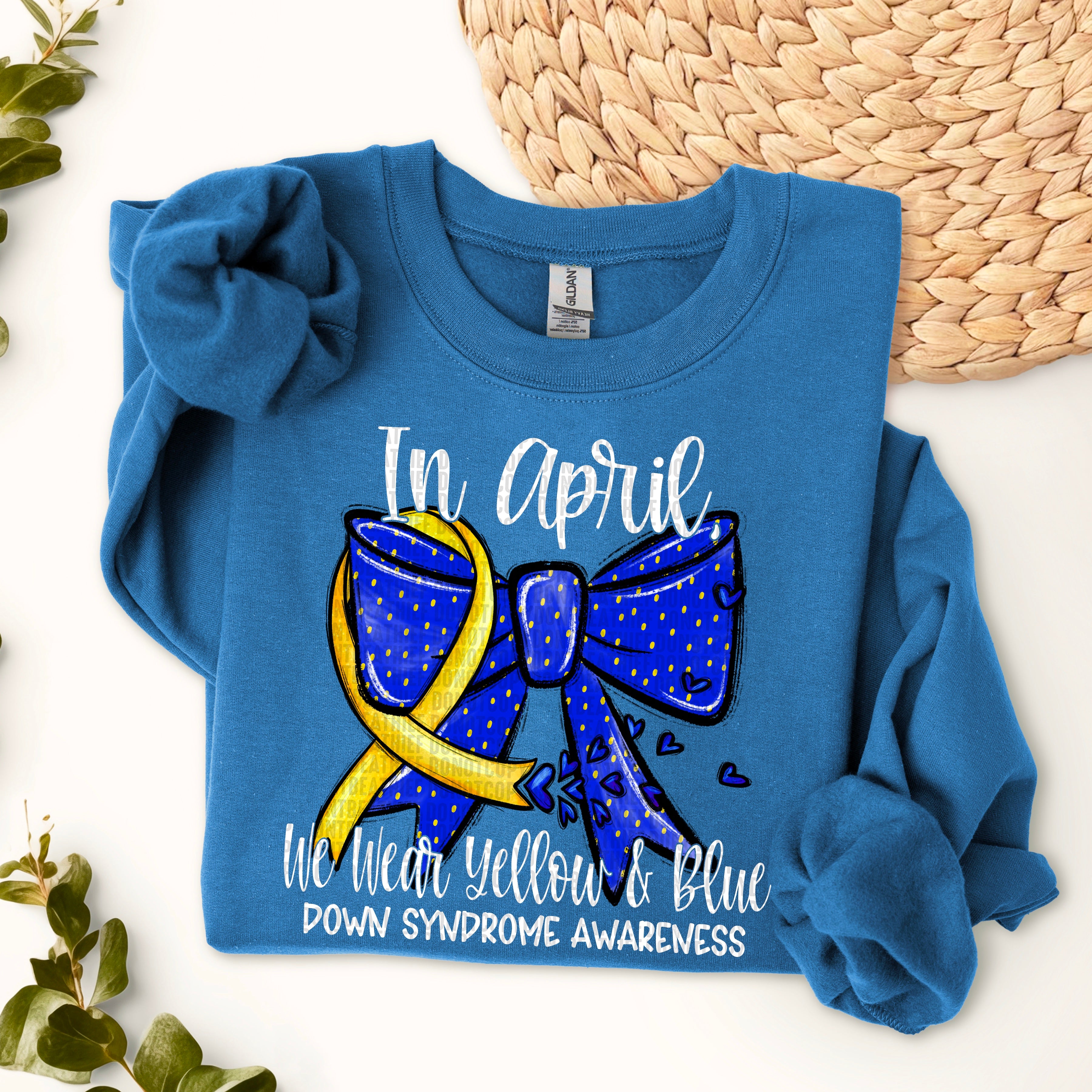 IN April We Wear Yellow & Blue WHITE (SDD) 83568 DTF Transfer – Mud ...