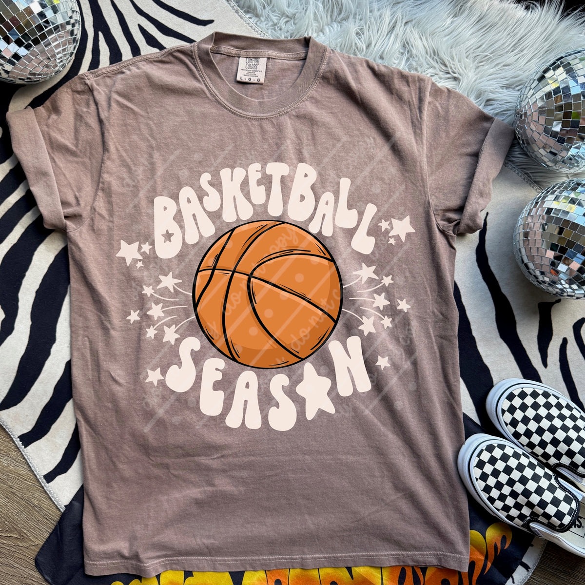 Basketball season white words (scarlow) DTF transfer – Mud & Grace ...