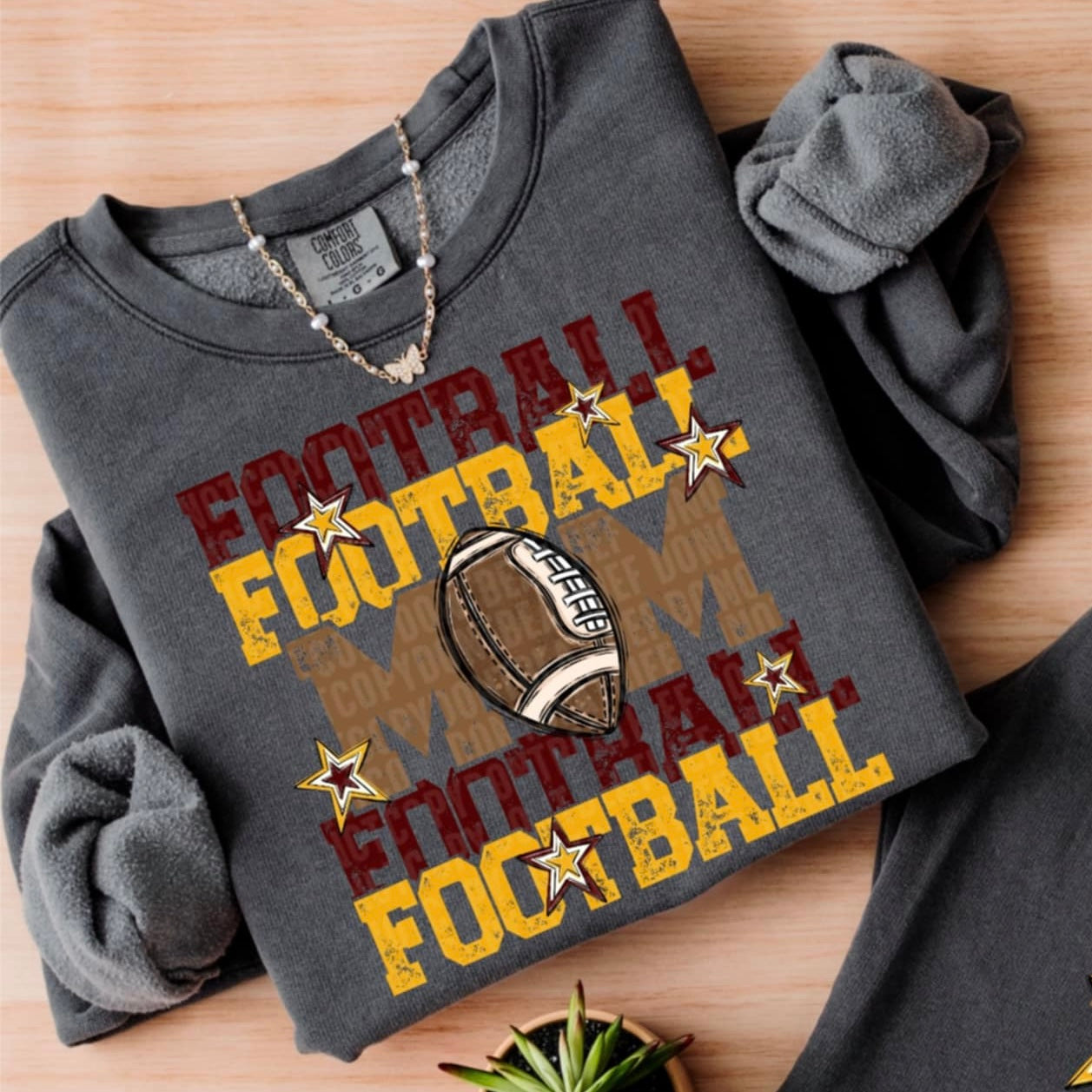 Football Mom SDD maroon/yellow – Mud & Grace Transfers