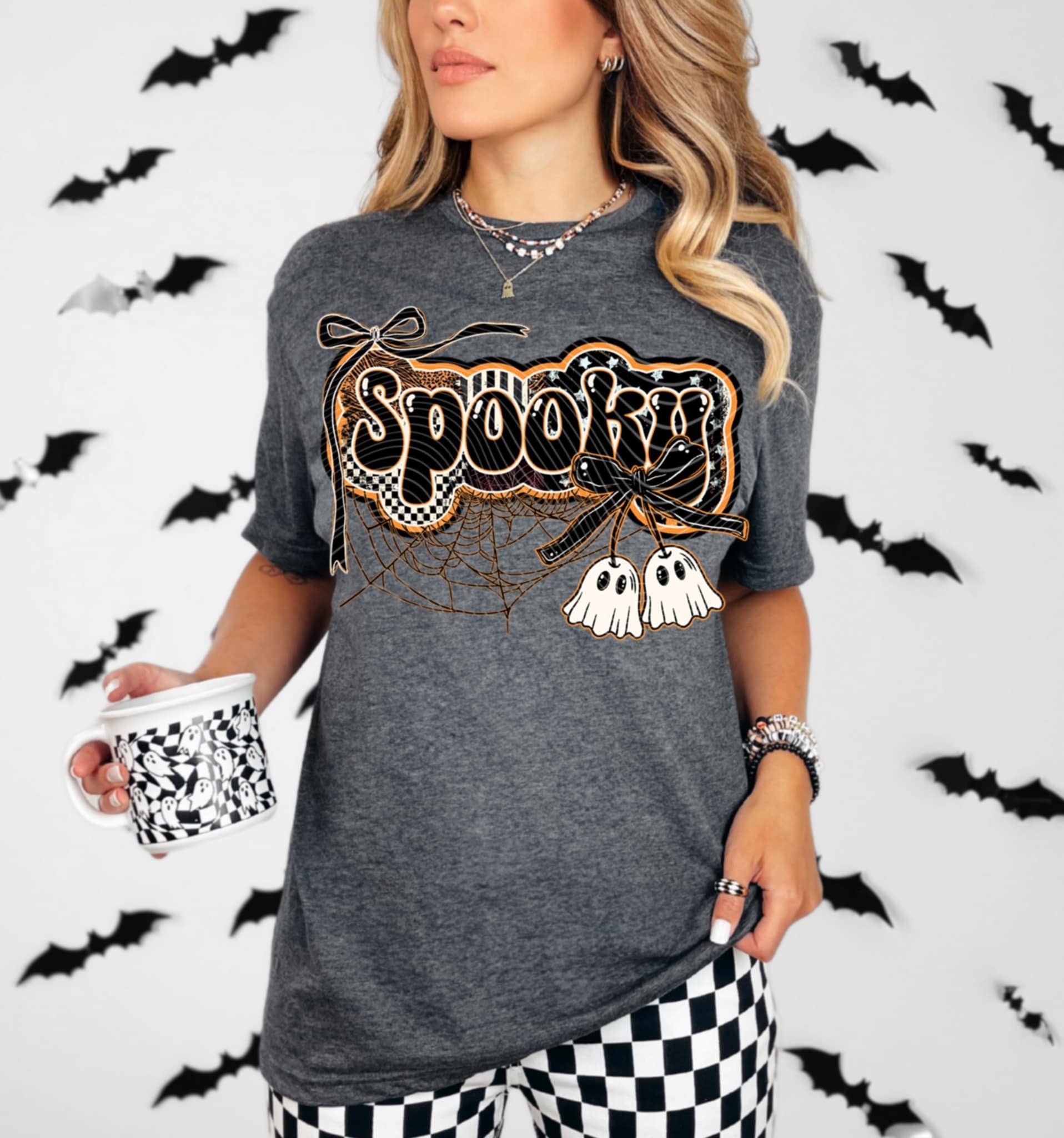 Spooky black Ghost Cherries (ag) DTF transfer – Mud & Grace Transfers