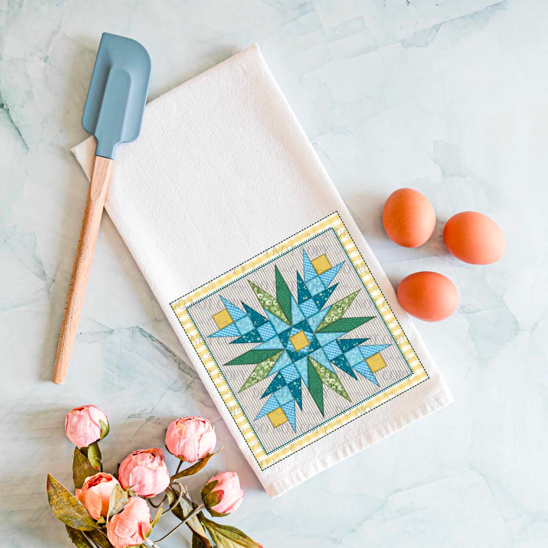 Blue painting FRAME (ABD) 79709 DTF transfer – Mud & Grace Transfers