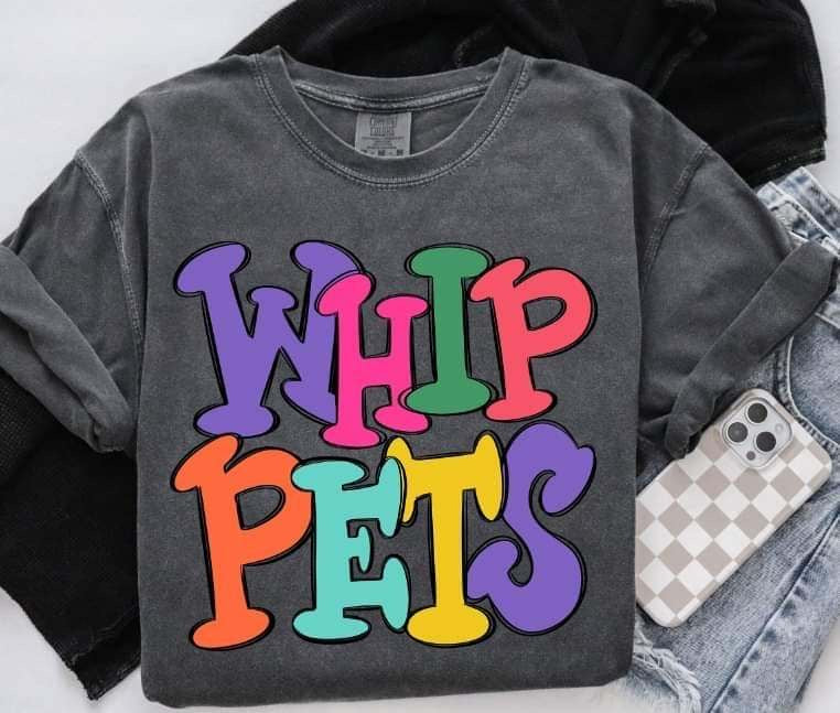 Whippets colorful bubble font (S&G) 64463 DTF transfer – Mud & Grace ...