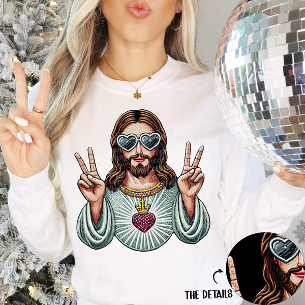 Jesus peace signs (TDD) 65583 DTF transfer – Mud & Grace Transfers