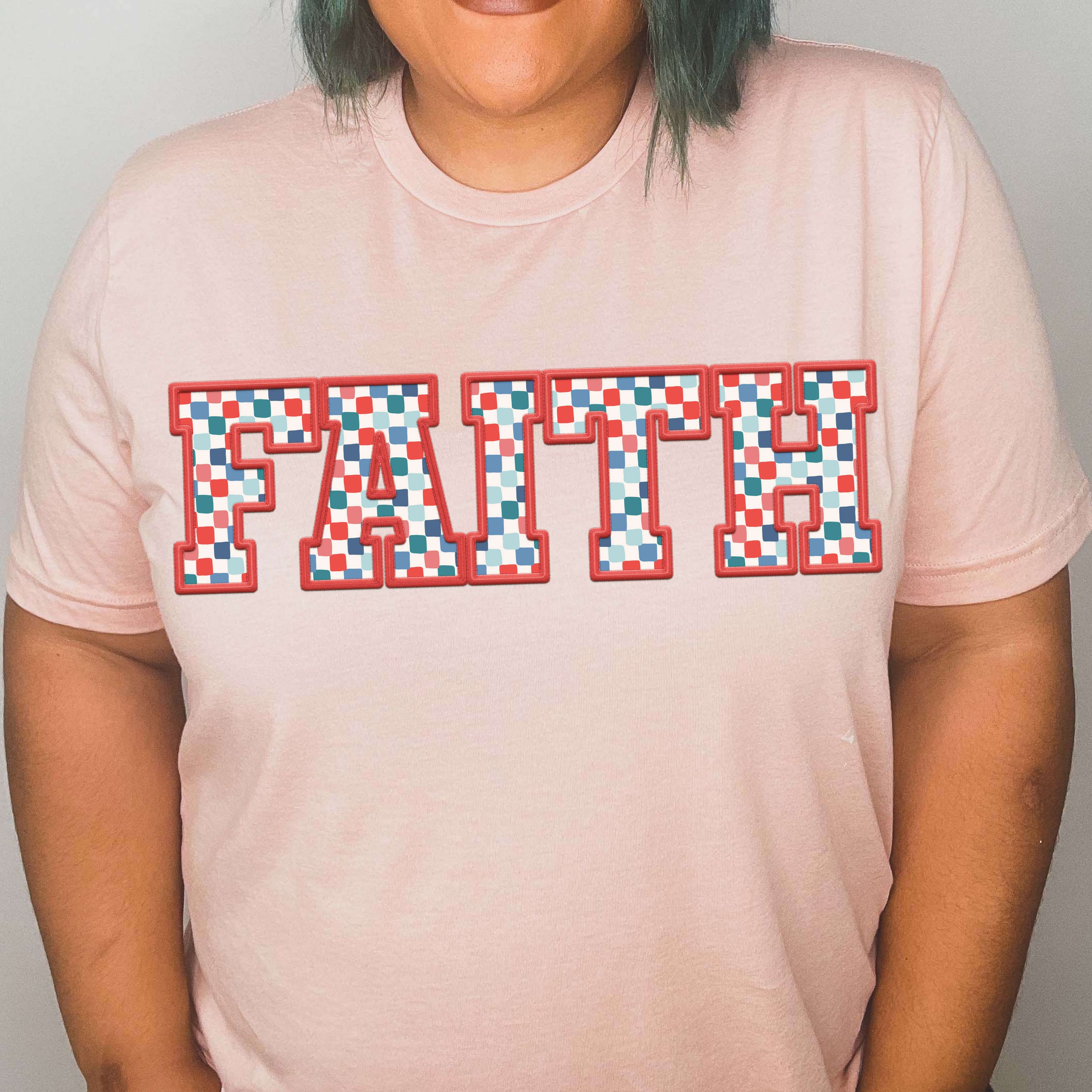 Faith checkered red outline (CITY) 24277 DTF transfer – Mud & Grace ...