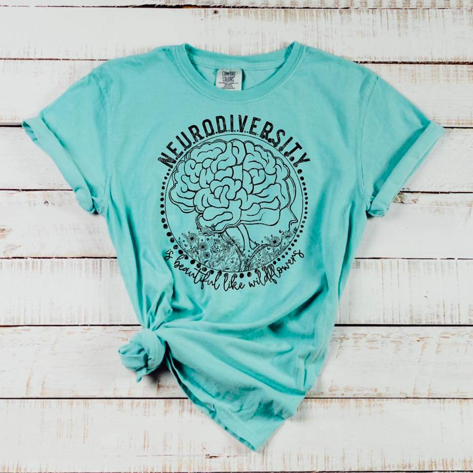 Neurodiversity is beautiful like wildflowere BLACK DTF TRANSFER – Mud ...