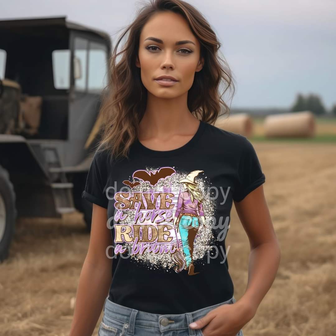 Save a horse ride a broom 28427 DTF TRANSFER – Mud & Grace Transfers