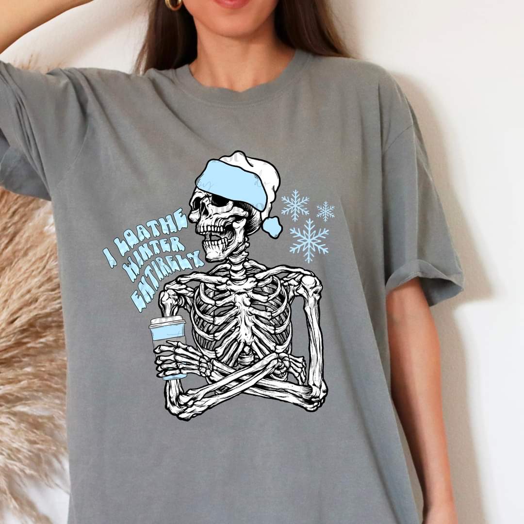I loathe winter entirely skellie with snow flakes DTF TRANSFER – Mud ...