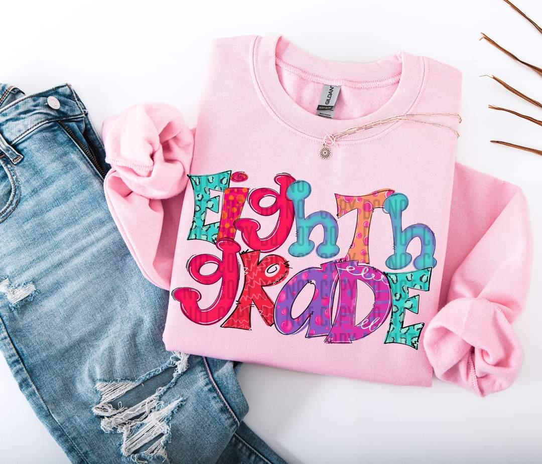 Doodle Eighth Grade 71471 DTF transfer – Mud & Grace Transfers