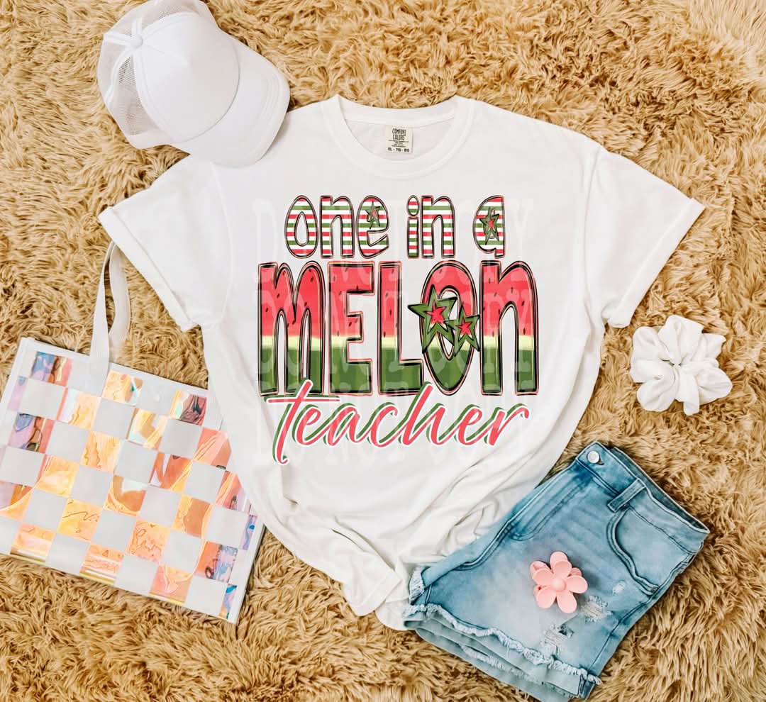 One in a melon TEACHER (DD) 101838 DTF transfer – Mud & Grace Transfers