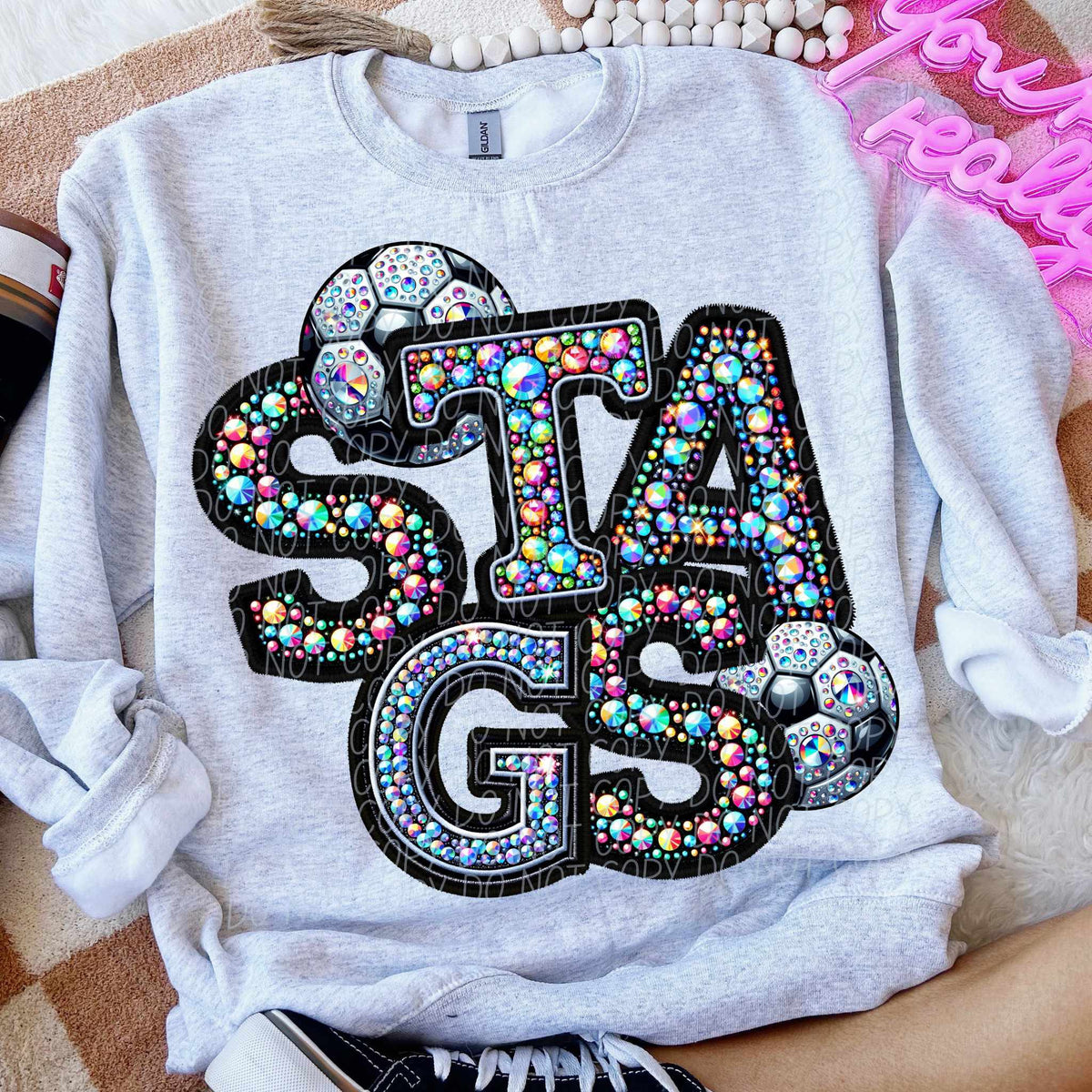 Stags rhinestone soccer (CITY) 77183 DTF transfer – Mud & Grace Transfers