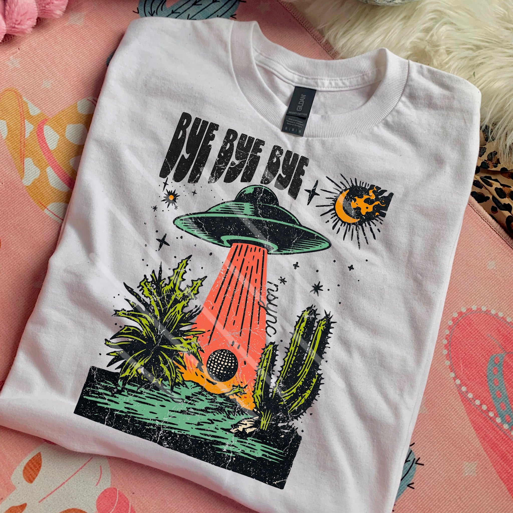 Bye Bye Spaceship DISTRESSED 110426 (saved) DTF transfer – Mud & Grace ...