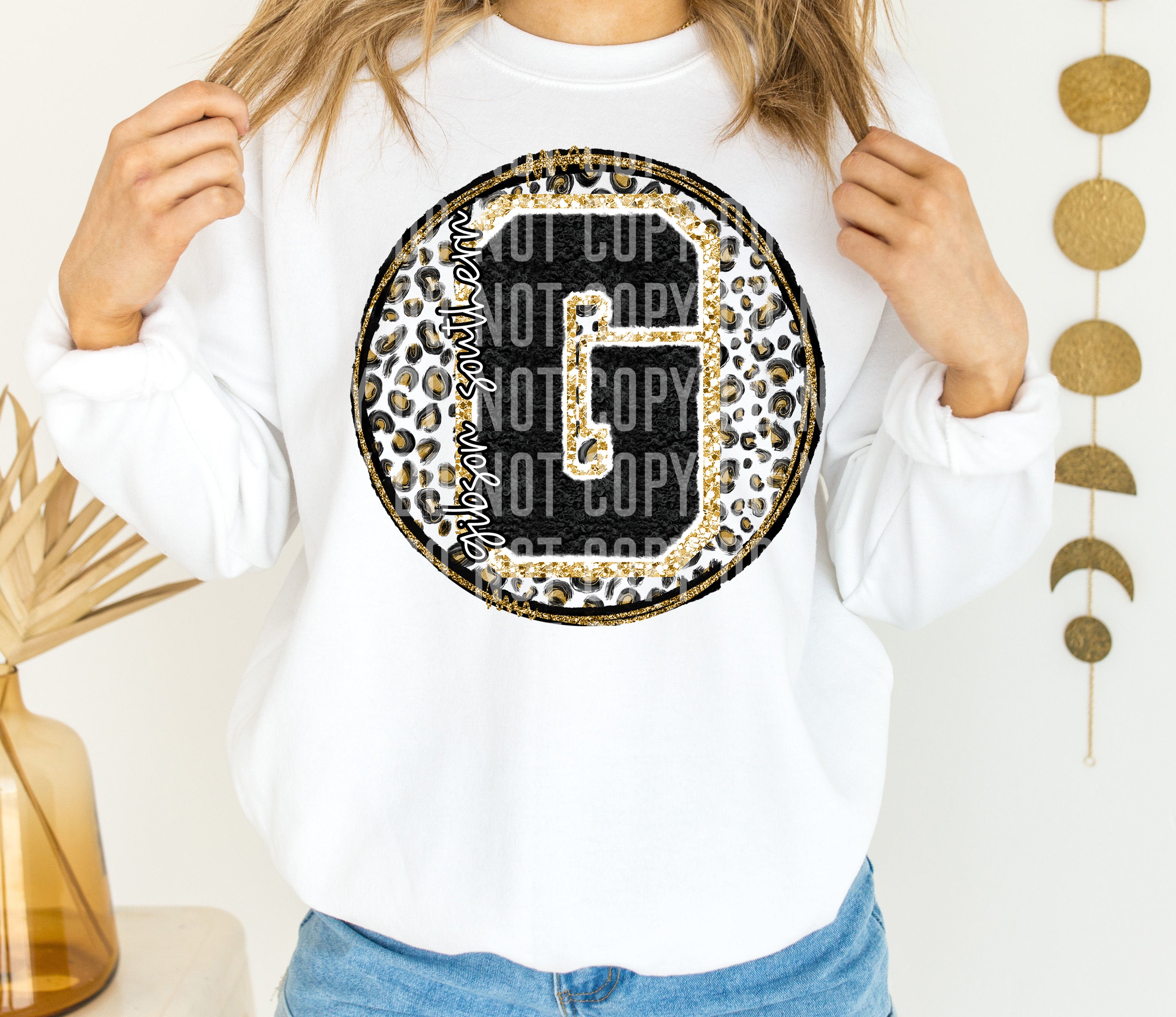 Gold Leopard Chenille Gibson Southern (Caplinger) DTF transfer – Mud ...