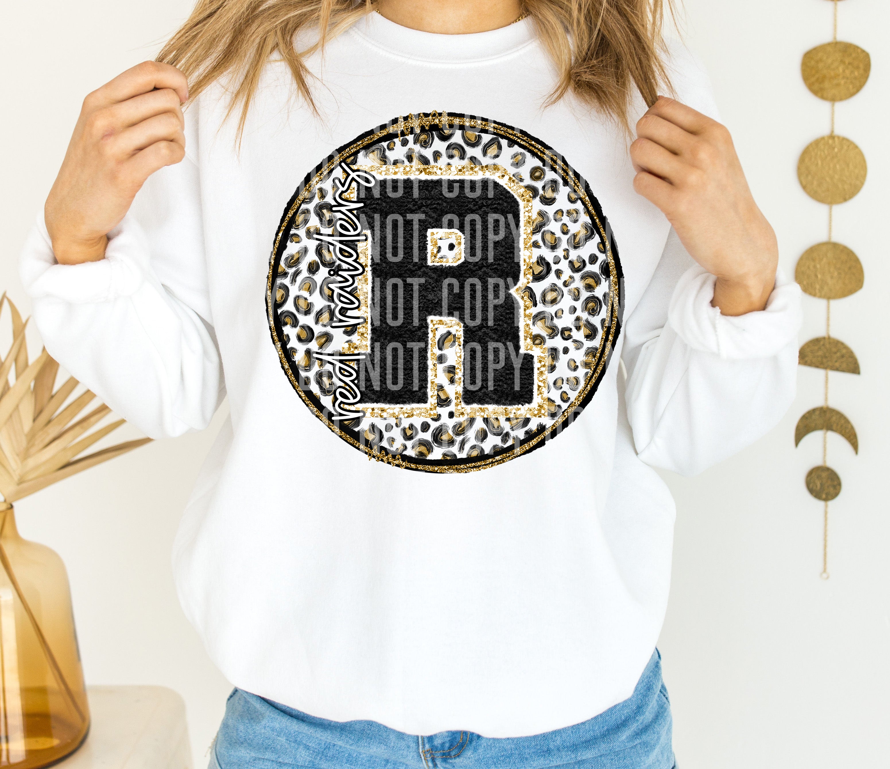 Gold Leopard Chenille Red Raiders (Caplinger) DTF transfer – Mud ...