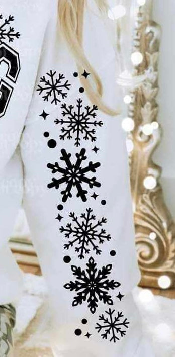 Freezing black snow flakes sleeve (CSC) 70439 DTF transfer – Mud ...