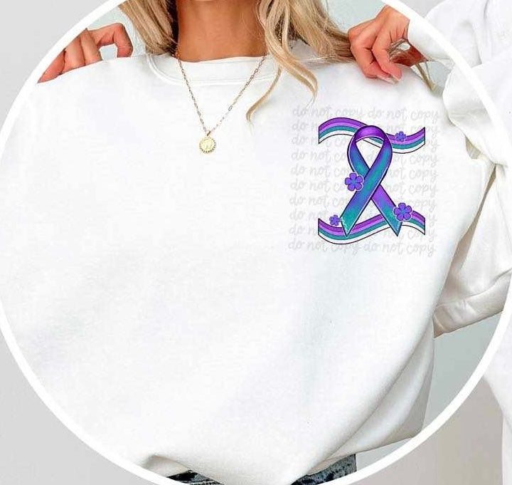 Purple and blue ribbon exclusive 37919 DTF transfer – Mud & Grace Transfers