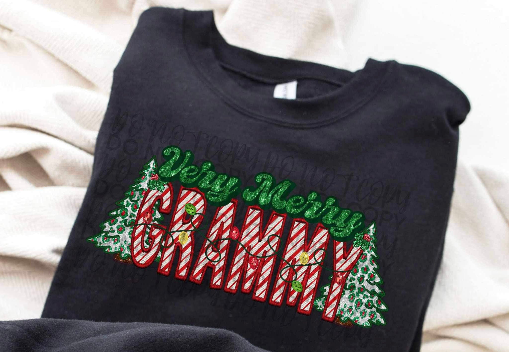 Very merry grammy Christmas trees DTF Transfer – Mud & Grace Transfers
