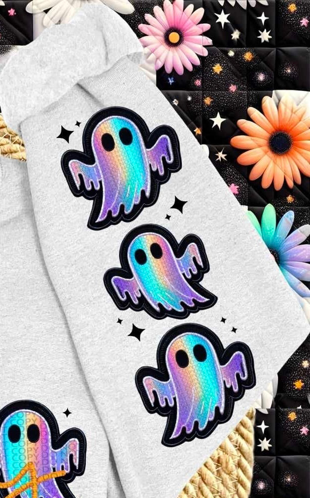 Holo ghost sleeve (HW) 62371 DTF transfer – Mud & Grace Transfers