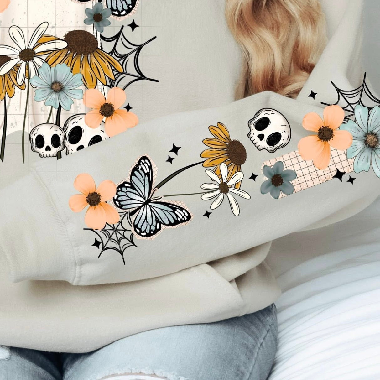 Spring Ghost with butterflies SLEEVE (set of two) (CSC) DTF TRANSFER ...