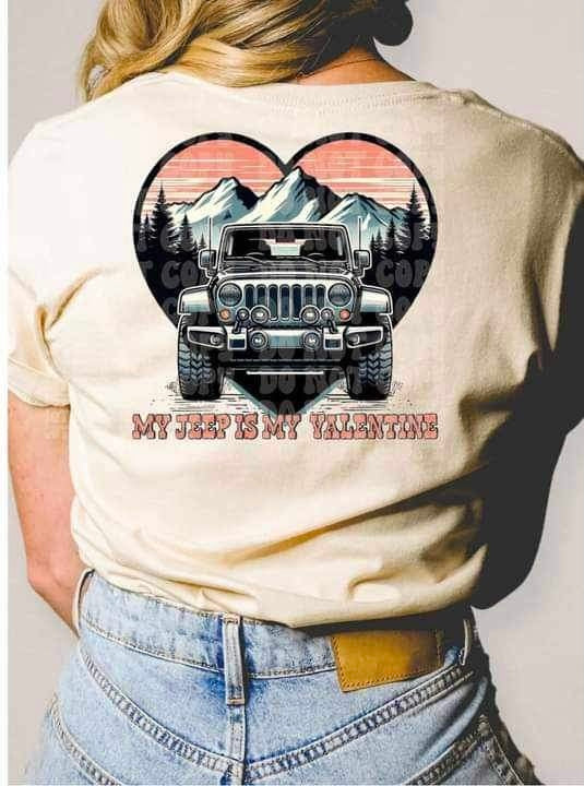 My jeep is my valentine heart with jeep 19895 DTF TRANSFER – Mud ...