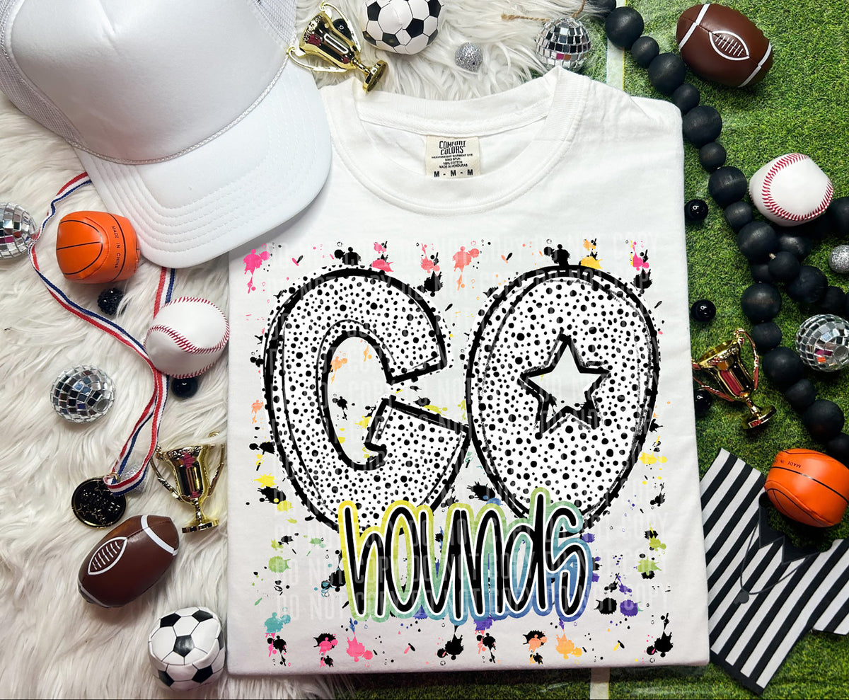 Go Hounds Dalmatian Font 57302 DTF transfer – Mud & Grace Transfers