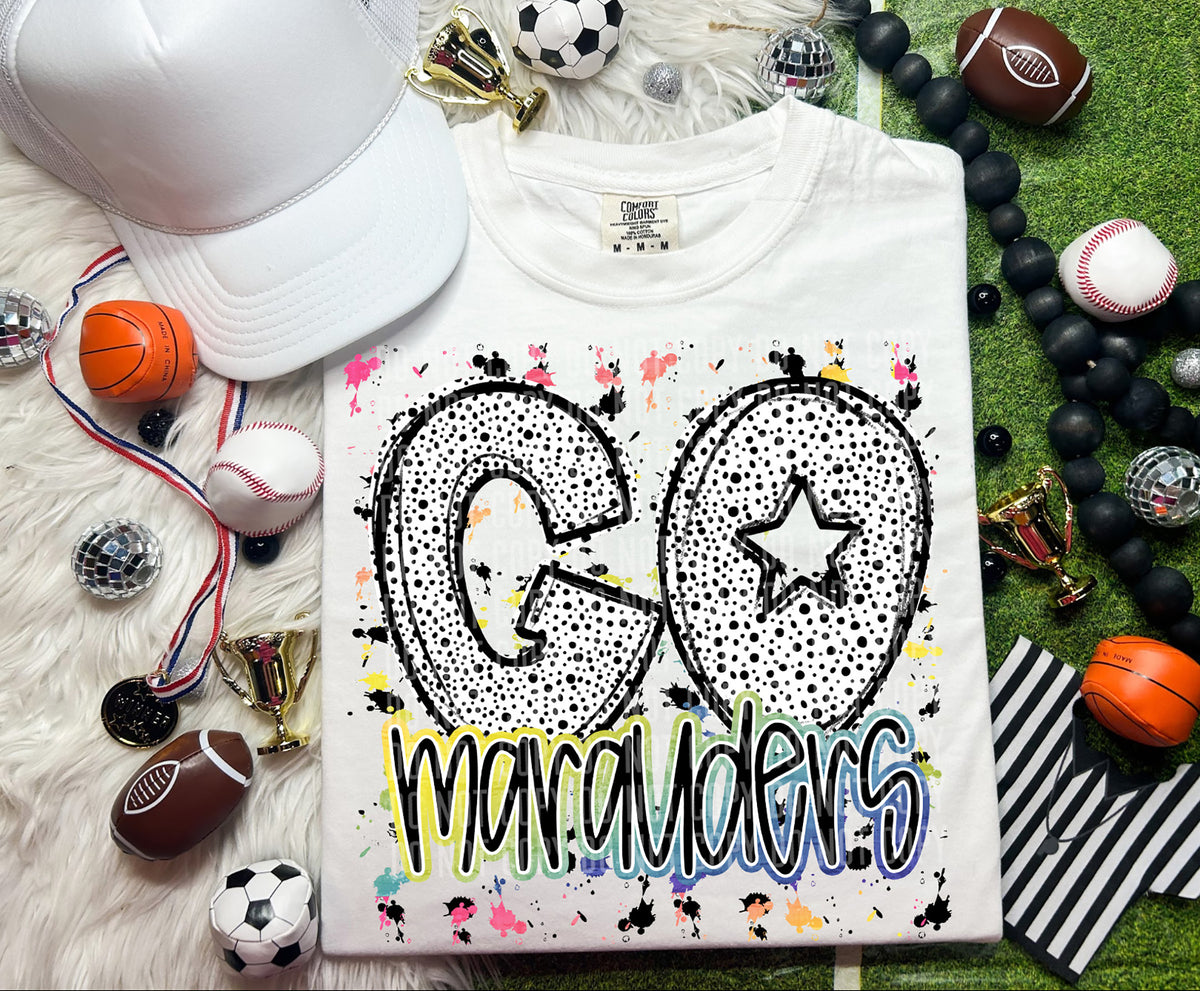 Go Marauders Dalmatian Font 57318 DTF transfer – Mud & Grace Transfers