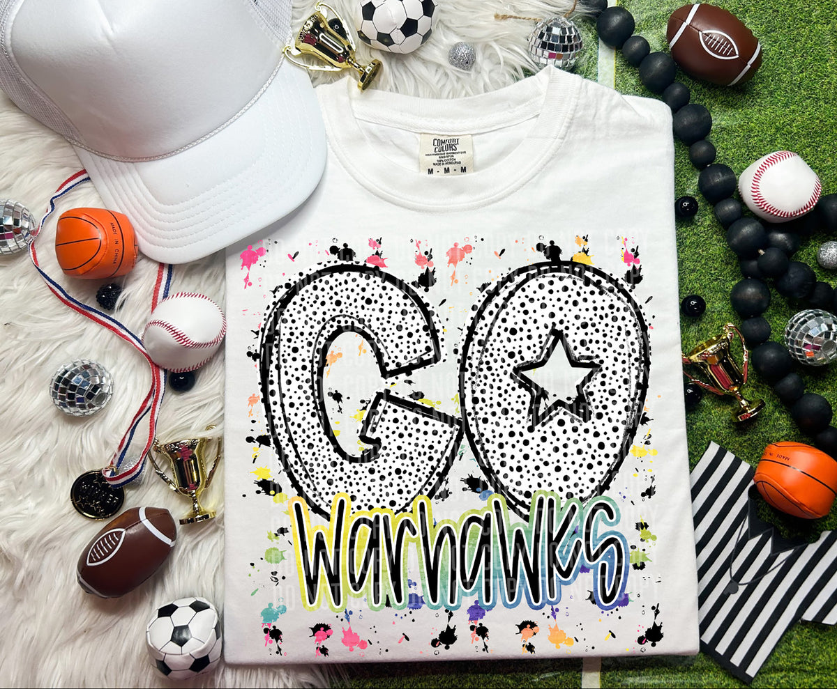 Go Warhawks Dalmatian Font 57374 DTF transfer – Mud & Grace Transfers