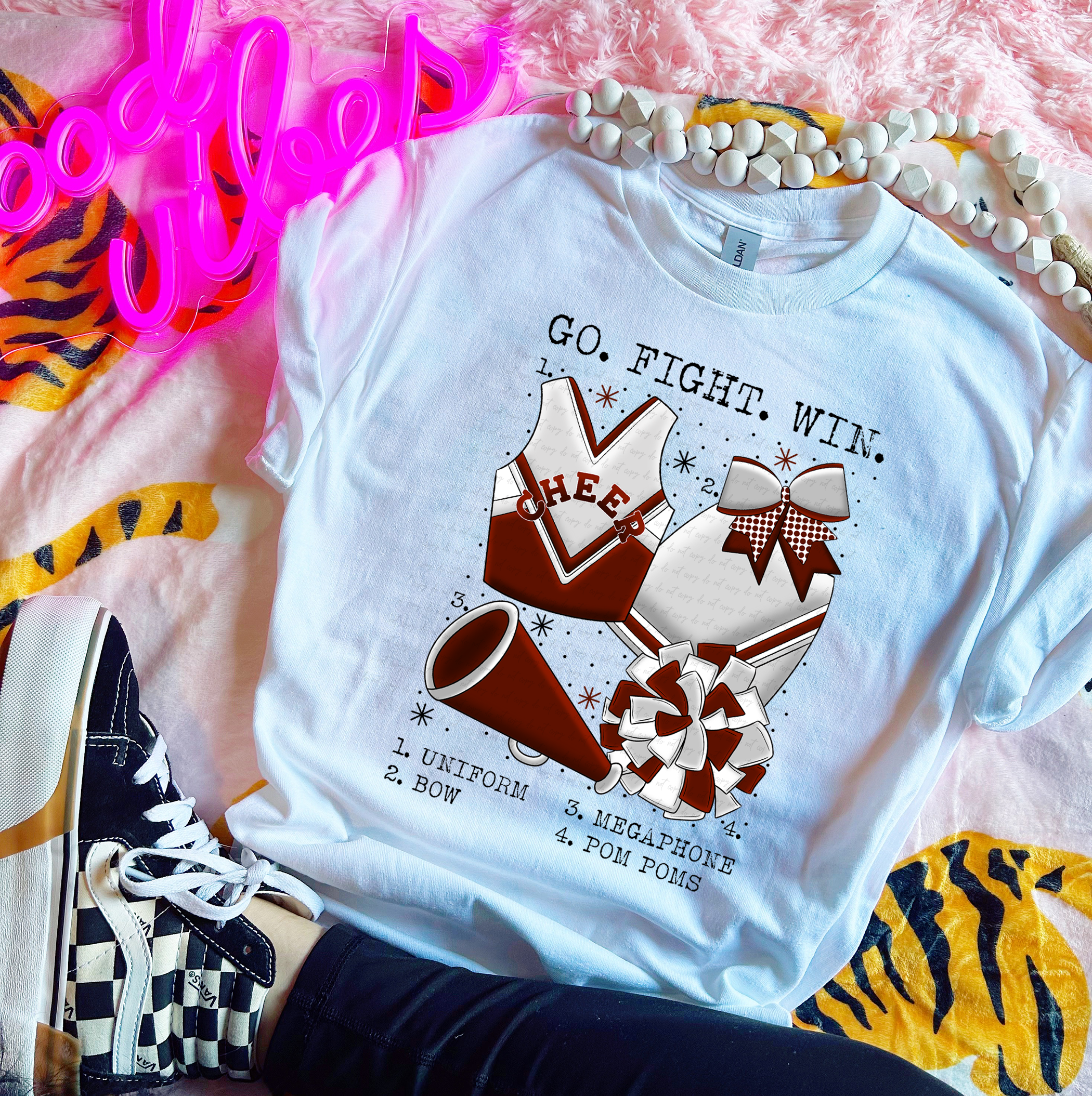 Go Fight Win Chart Maroon and White Cheer 115572 DTF transfer – Mud ...