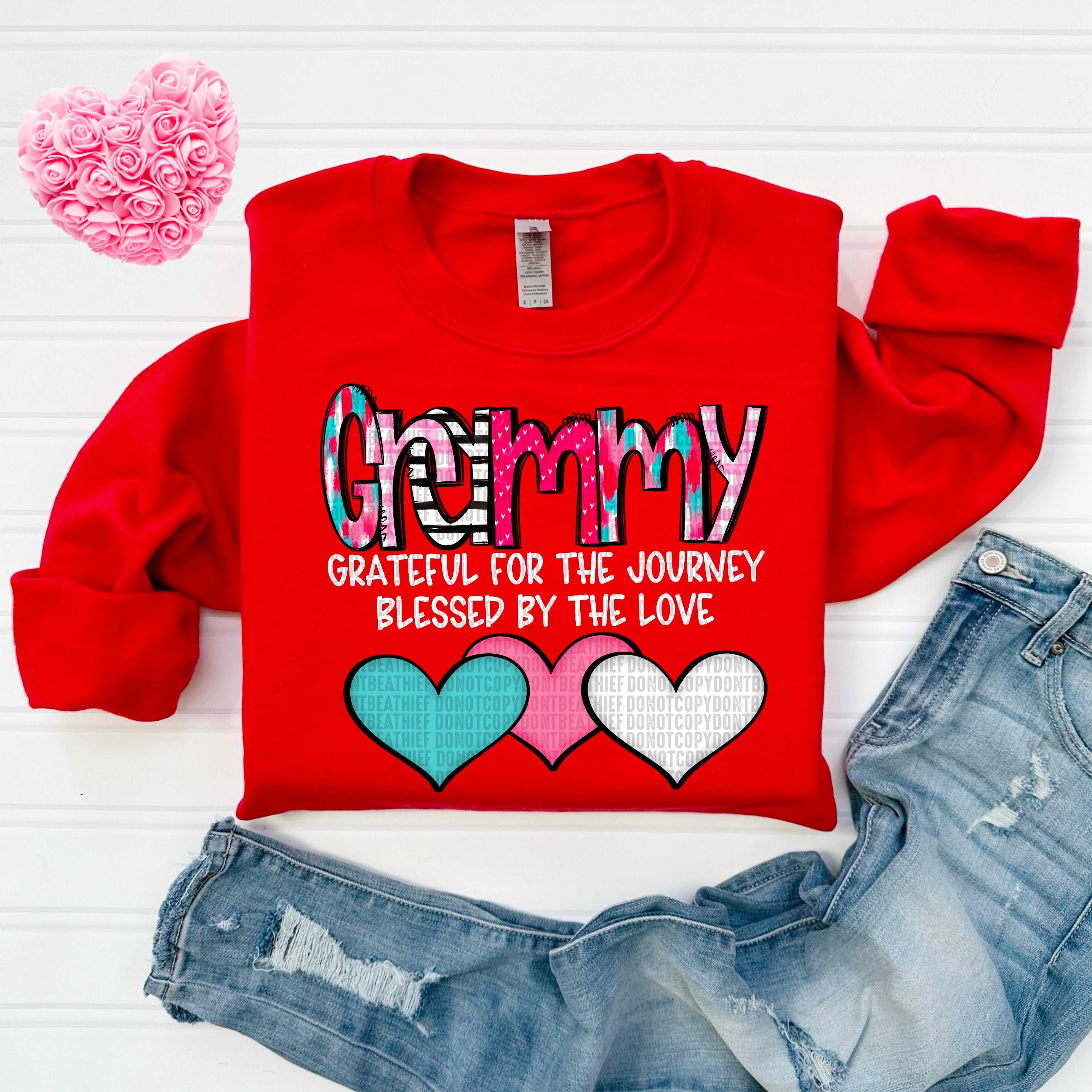 Grammy *White/With Hearts* (SDD) 72412 DTF Transfer – Mud & Grace Transfers