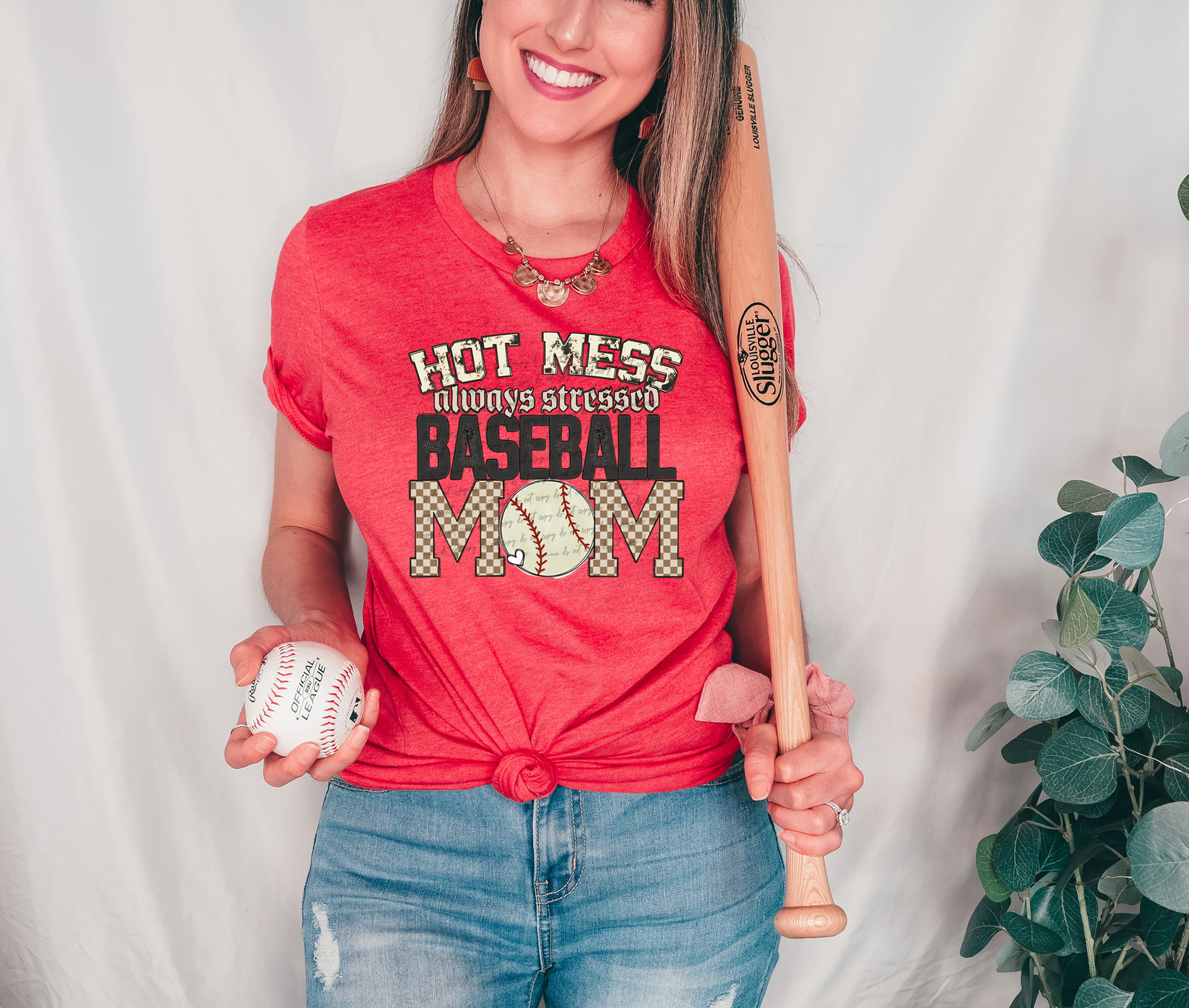 Hot Mess Always Stressed Baseball Mom 46816 DTF transfer – Mud & Grace ...