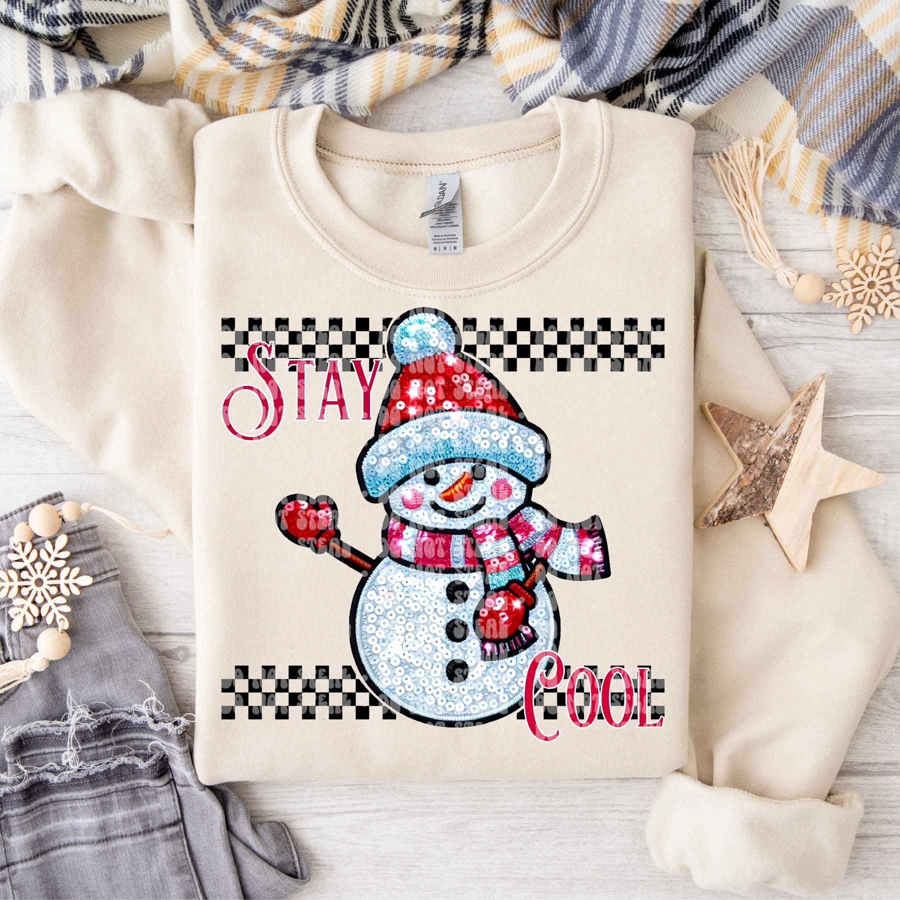 Stay cool snowman (LANE) 62724 DTF transfer – Mud & Grace Transfers