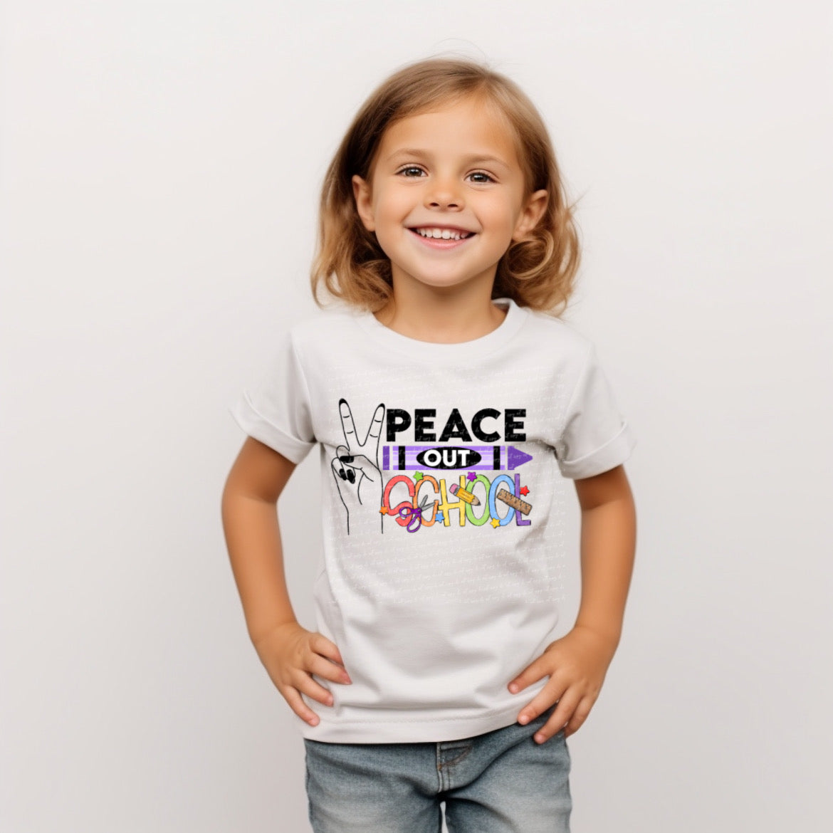 Peace out school crayon 28996 DTF Transfer – Mud & Grace Transfers