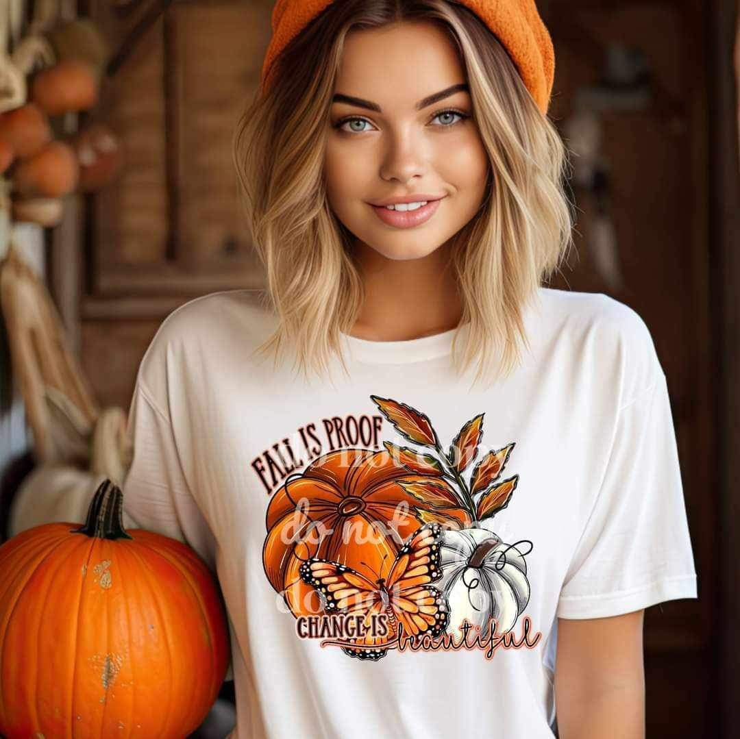 Fall is proof change is beautiful (orange and white pumpkins and butte ...