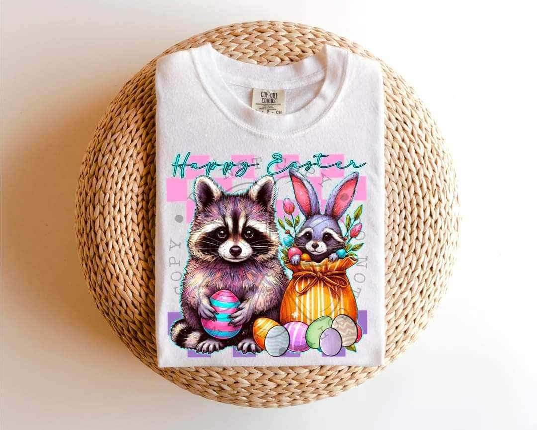 Happy easter raccoon (four designs) 21308 DTF transfers – Mud & Grace ...