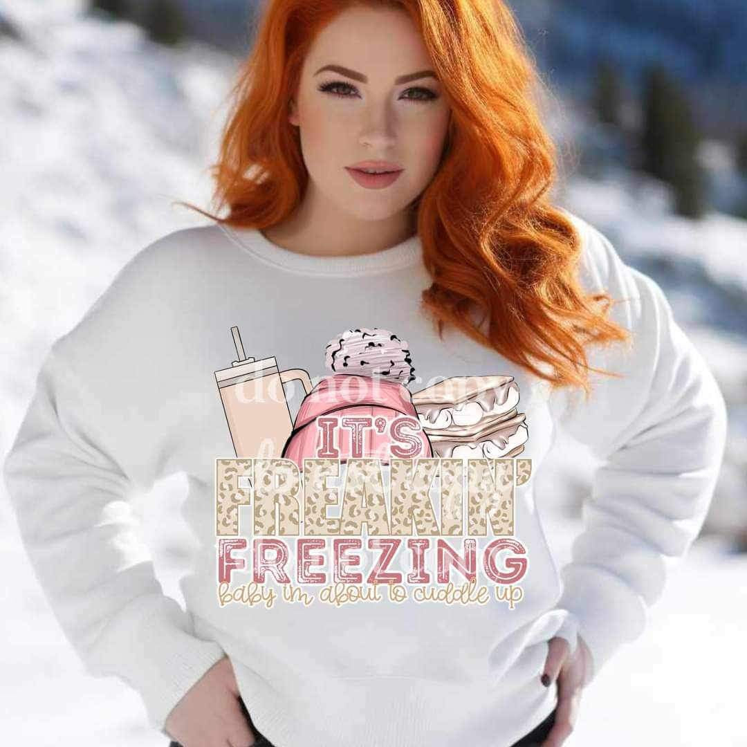 It’s freaking freezing baby I’m about to cuddle up (pink and leopard f ...